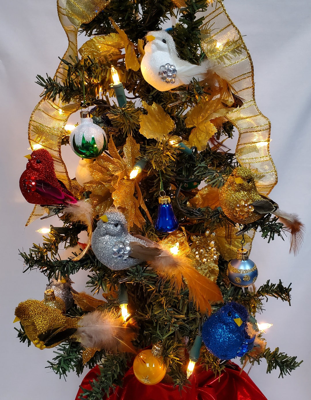 Silk Feathered Clip-on Bird Ornaments - 6 Pc. Assorted Set - Etsy