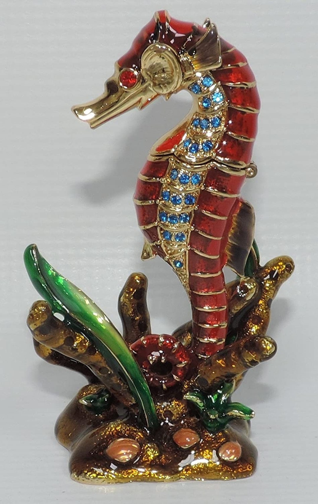 Seahorse Trinket Box With Crystal Accents - Etsy