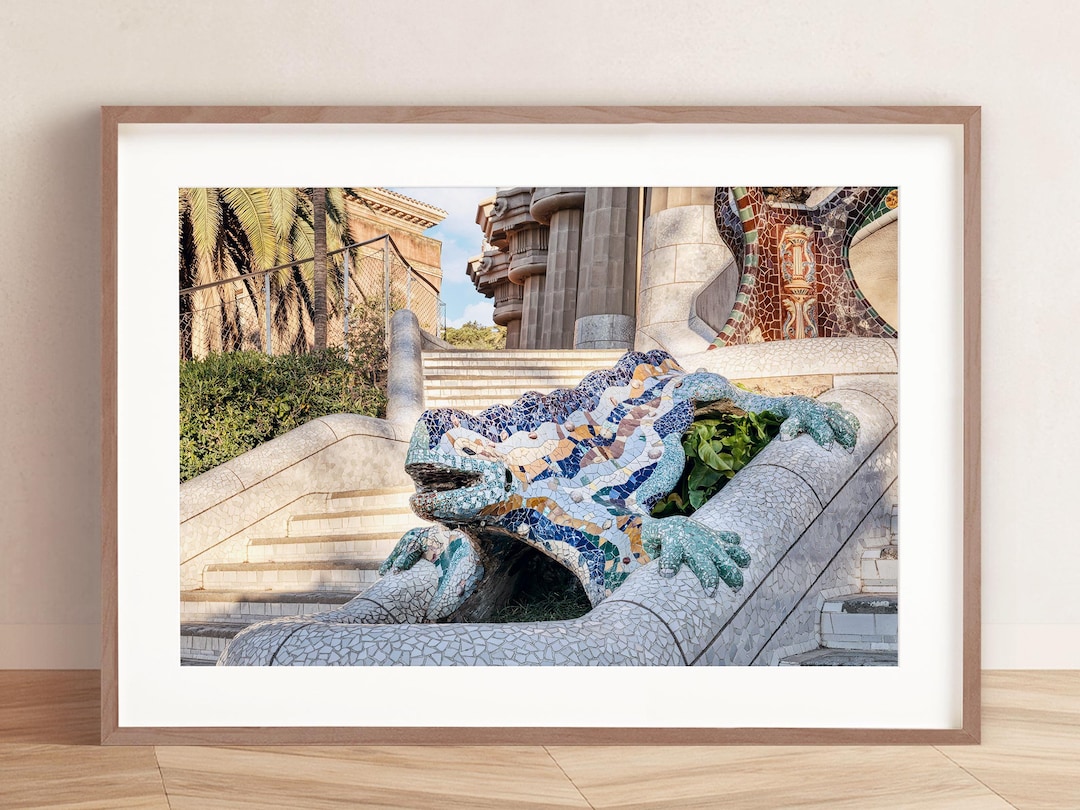 Antoni Gaudi's Dragon / Lizard of Park Guell, Barcelona DIGITAL PRINT ...