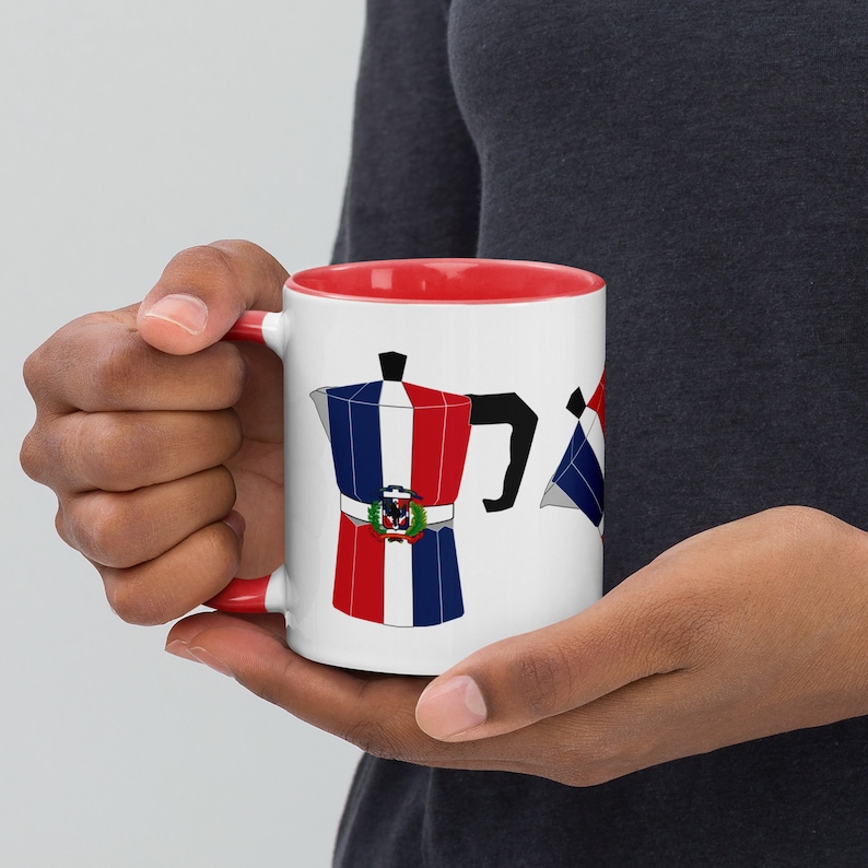 Dominican Flag Coffee Mug | Dominican Flag Moka Pot Cup | Greca Con La ...