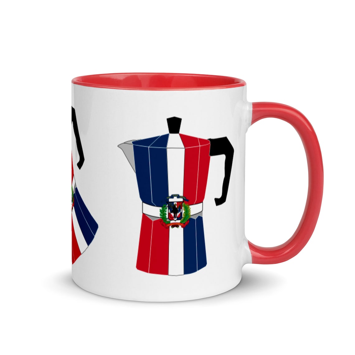 Dominican Flag Coffee Mug | Dominican Flag Moka Pot Cup | Greca Con La ...