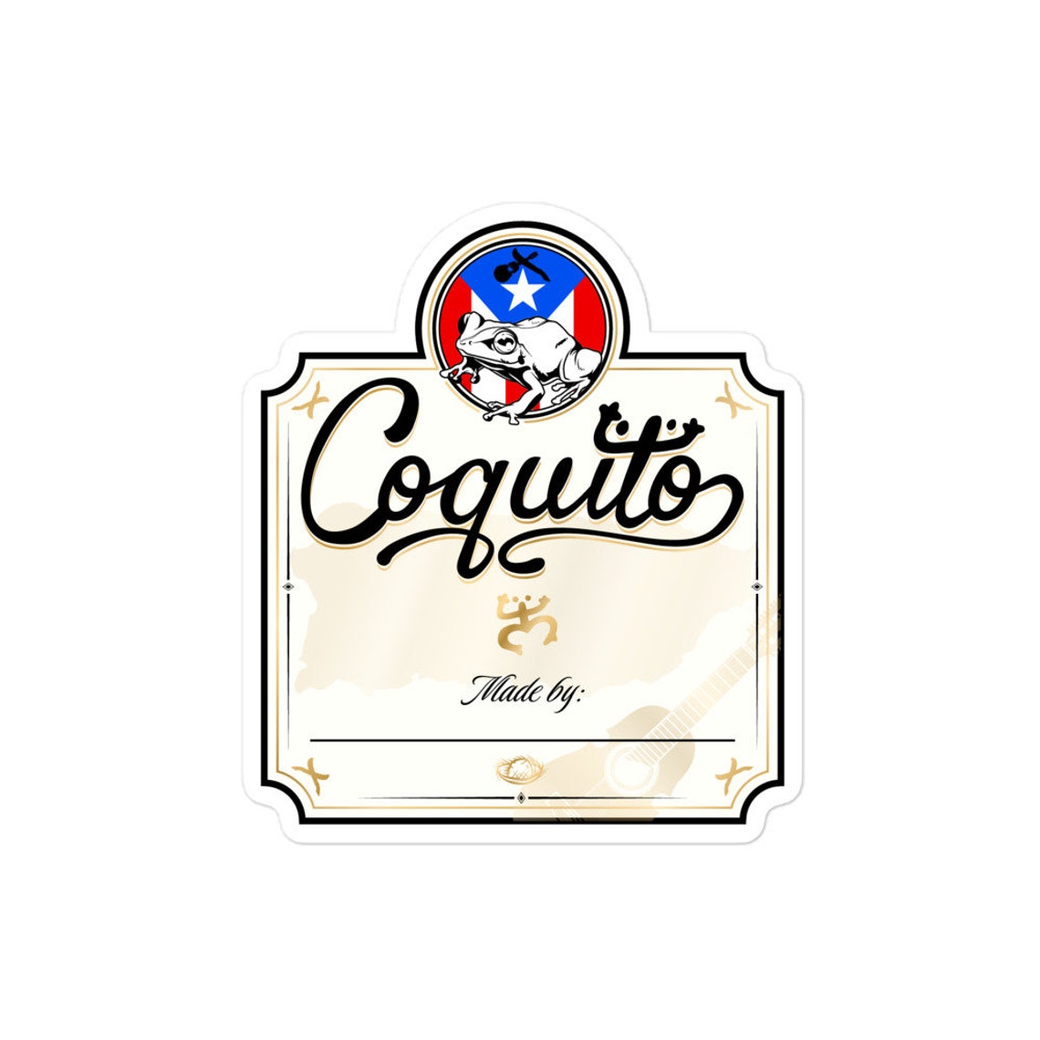 Coquito Bottle Label With "made By" Signature Space to Sign Your Name ...