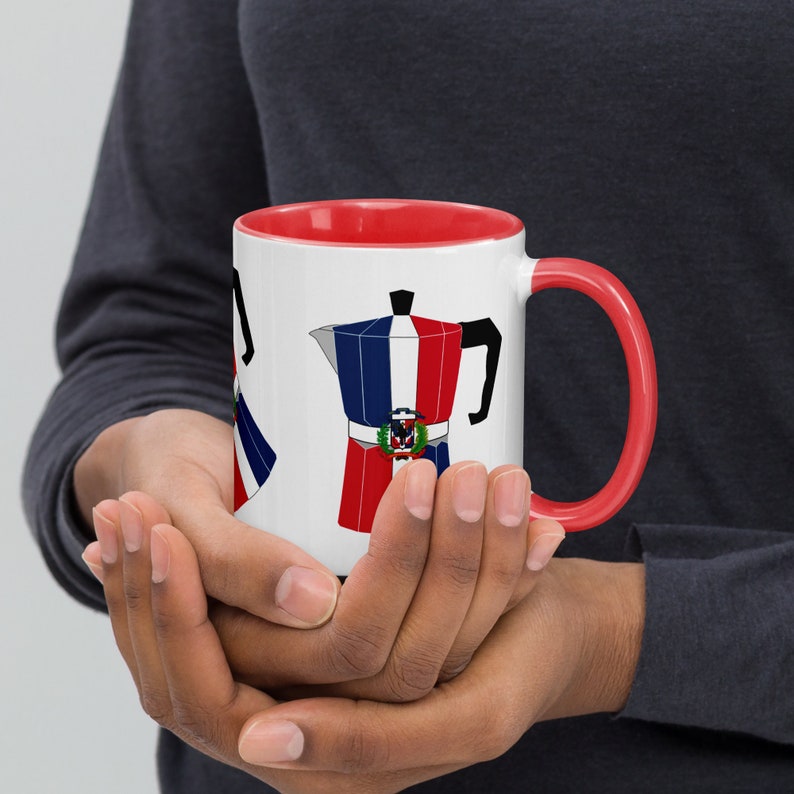 Dominican Flag Coffee Mug | Dominican Flag Moka Pot Cup | Greca Con La ...