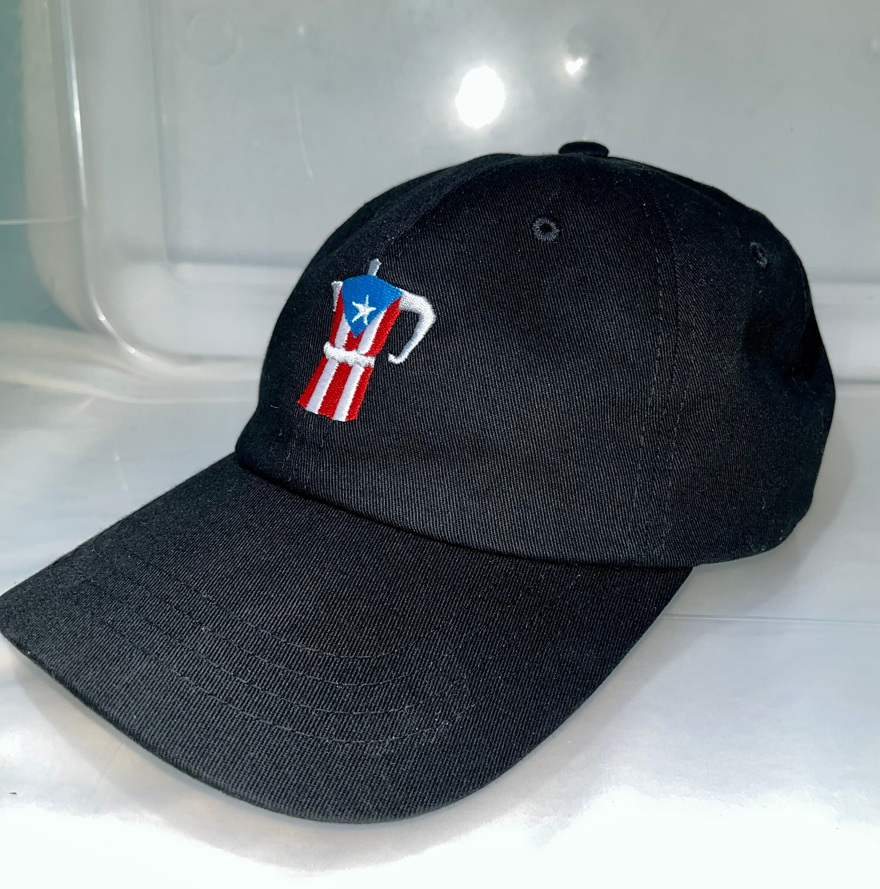 Puerto Rican Flag Coffee Hat Black | Greca Puerto Riqueña Hat | Greca ...