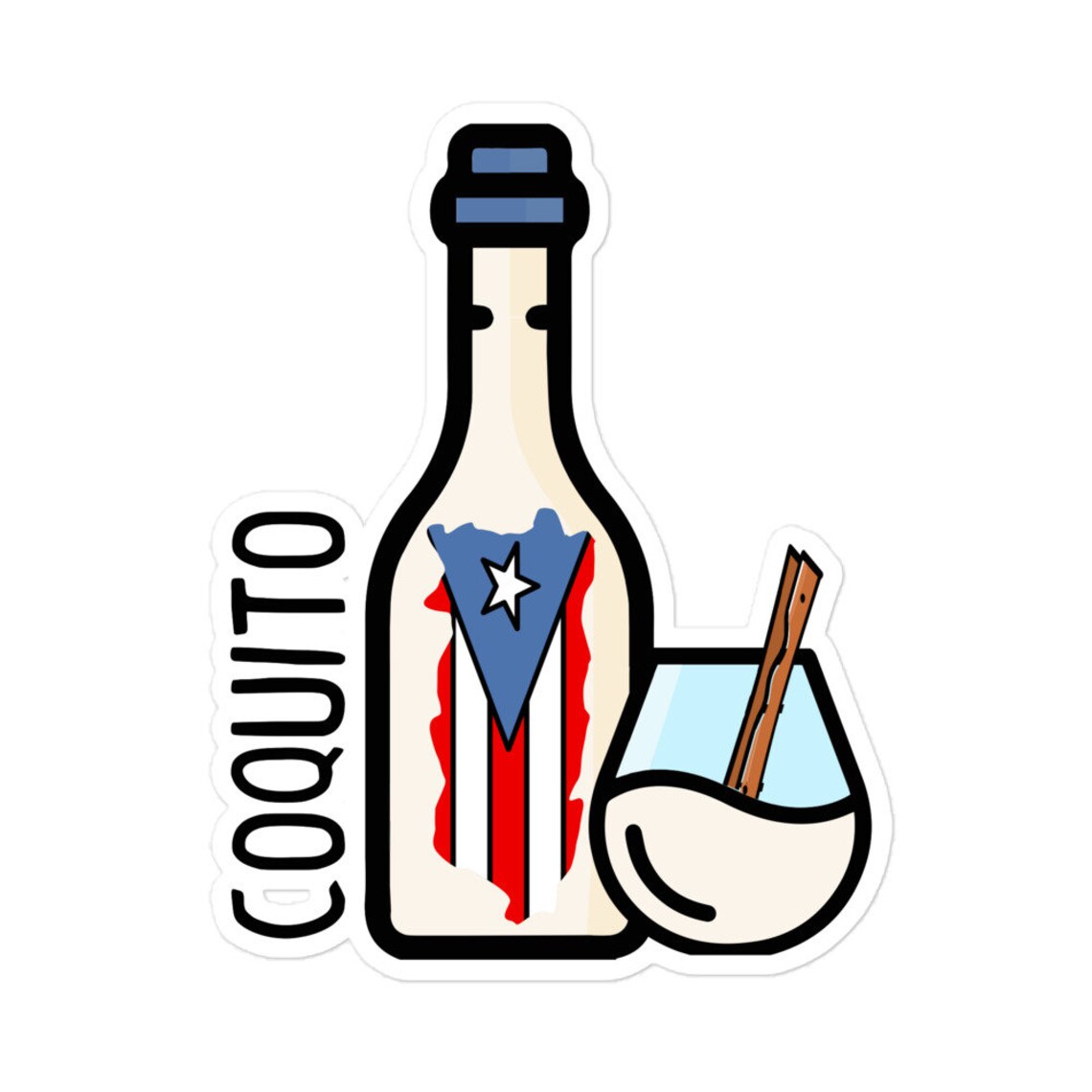 Coquito Bottle Sticker | Coquito Sticker Label | Coquito Decal for ...