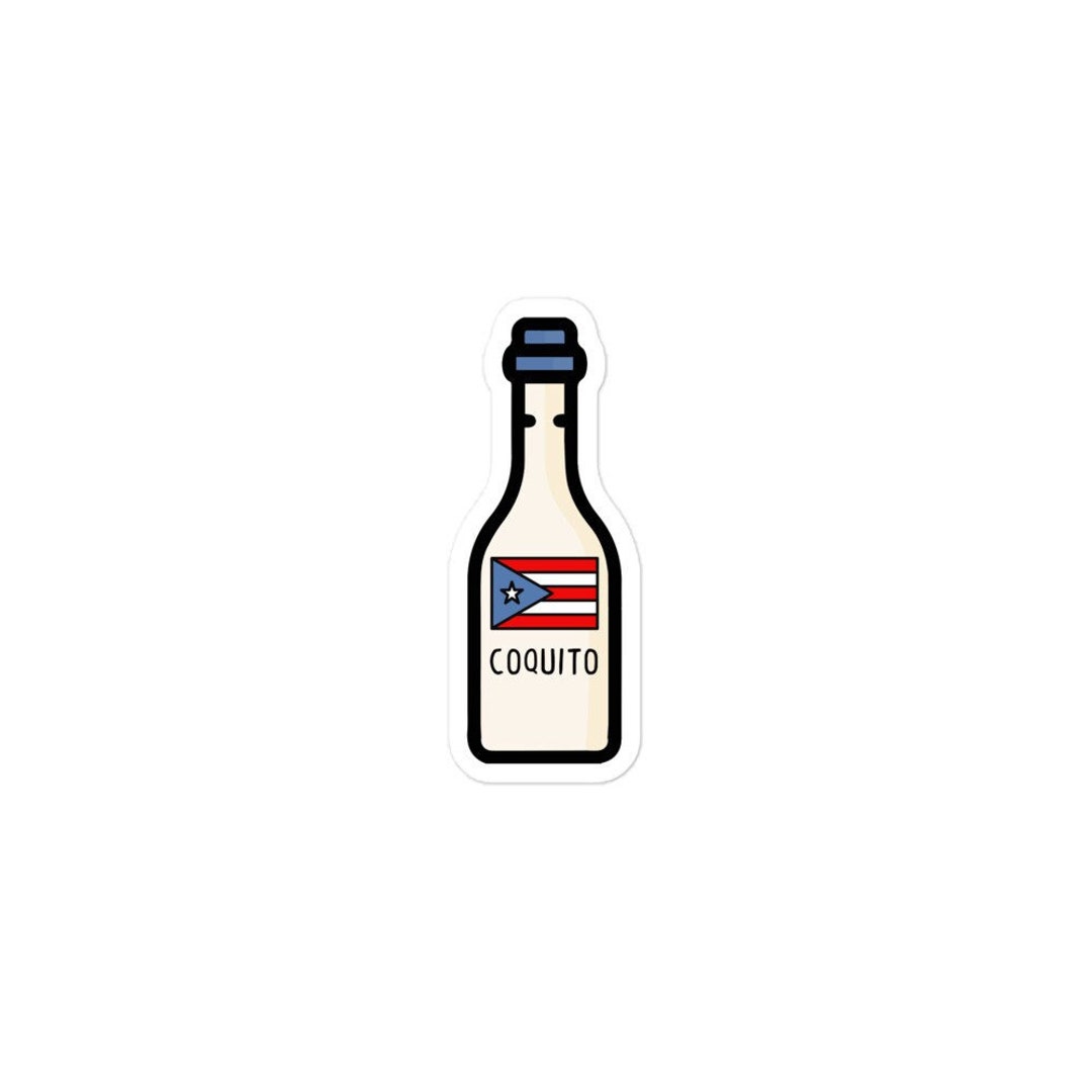 Coquito Bottle Sticker | Puerto Rican Coquito Decal | Puerto Rican ...