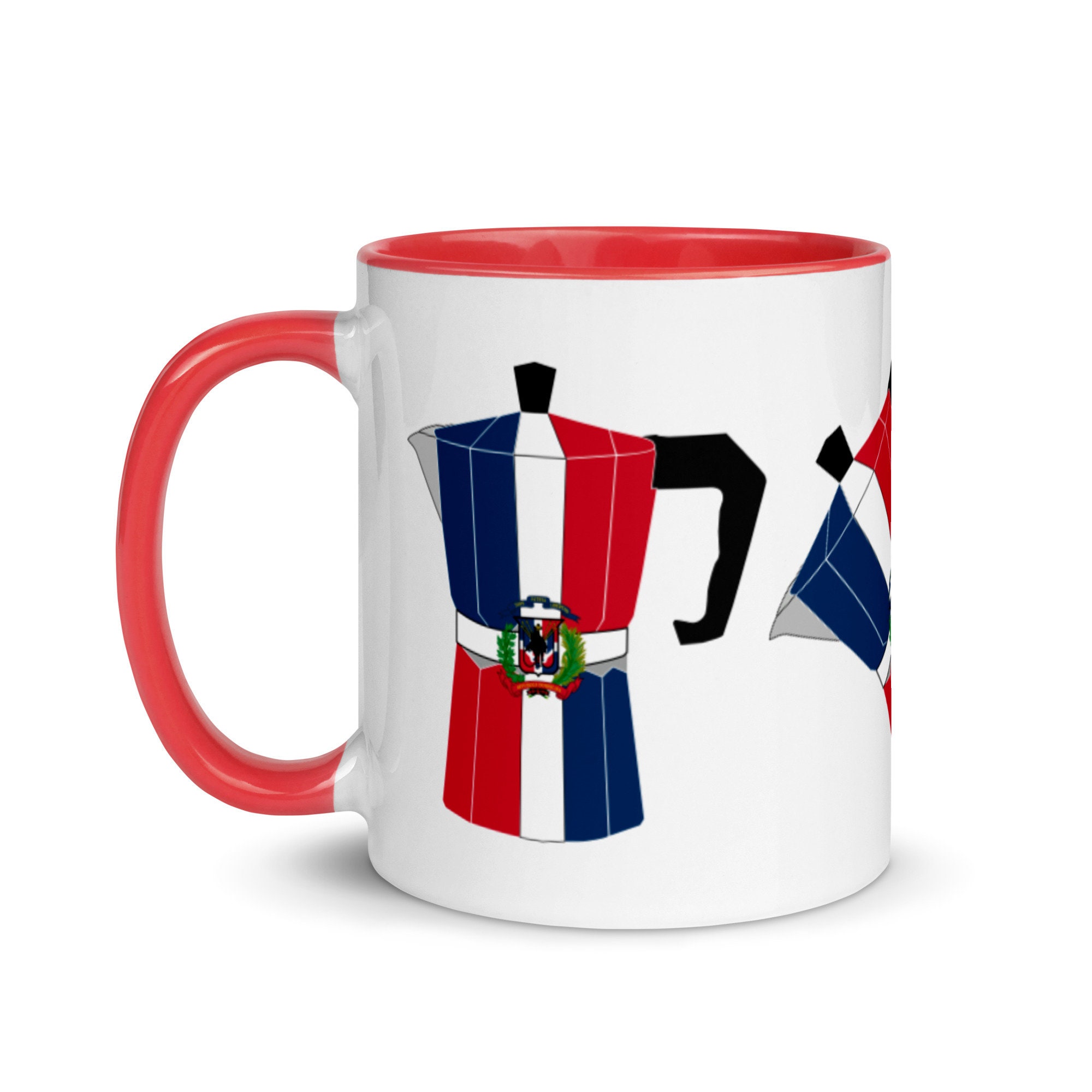 Dominican Flag Coffee Mug | Dominican Flag Moka Pot Cup | Greca Con La ...