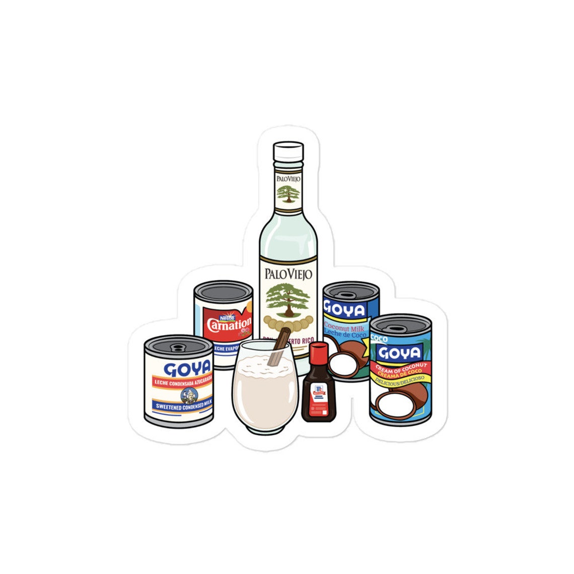 Coquito Ingredient Sticker Decal - Etsy