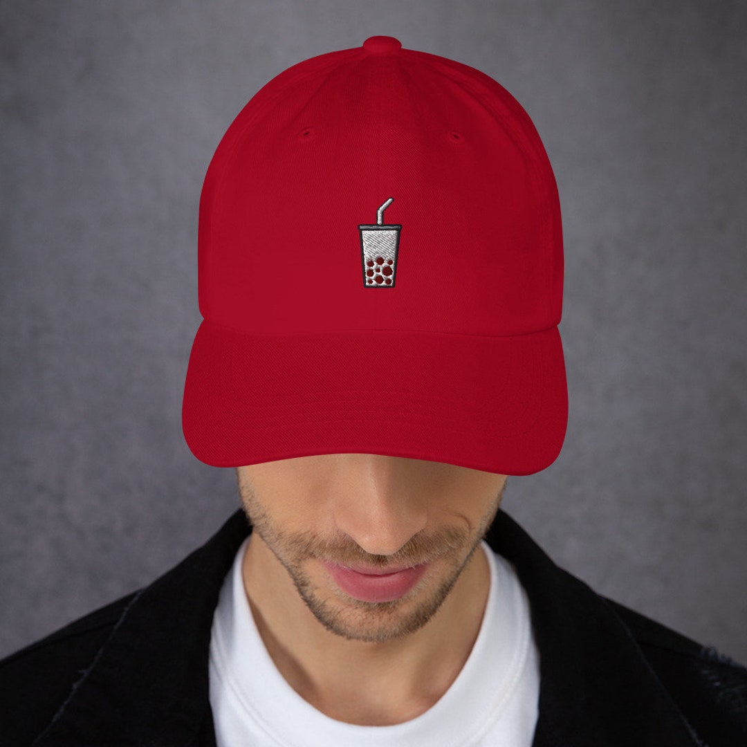 Boba Milk Tea Drink Embroidered Hat | Bubble Tea Unisex Dad Hat ...
