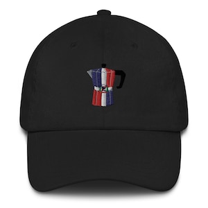Dominican Flag Dad Hat With Moka Pot Cafetera Embroidery: Stylish ...