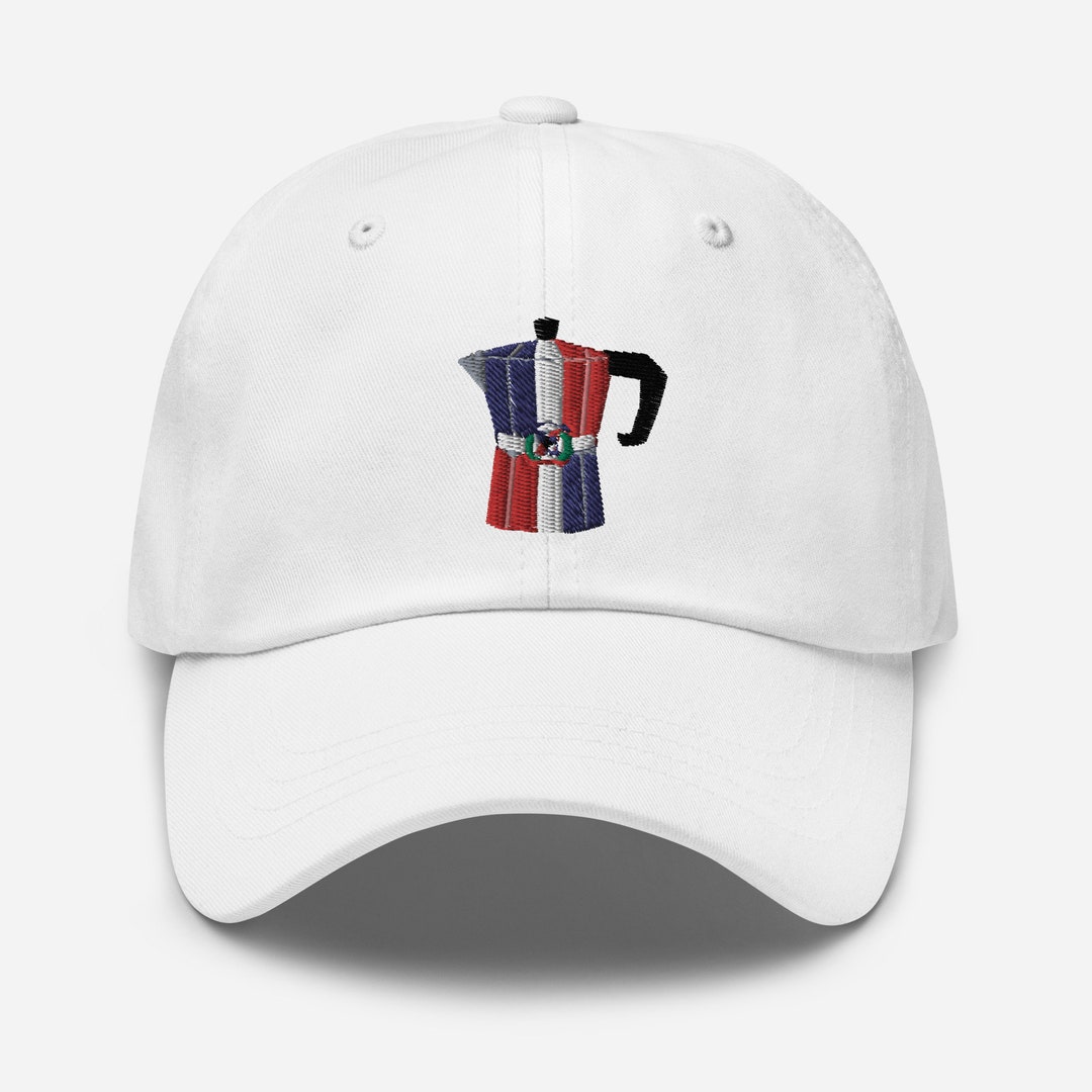 Dominican Flag Dad Hat With Moka Pot Cafetera Embroidery: Stylish ...