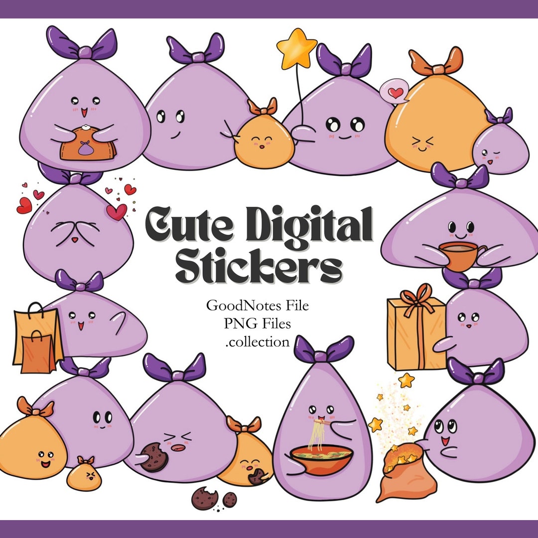 Kawaii Digital Stickers Cute Goodnotes Stickers Notability - Etsy