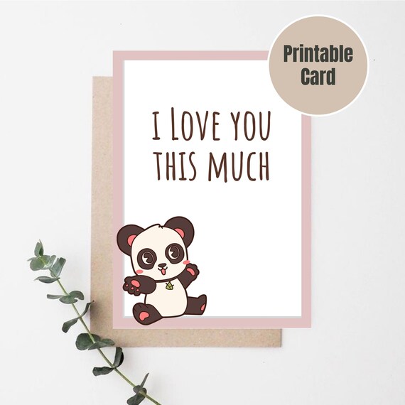 I Love You This Much Card Printable Card Couples Love Cards | Etsy