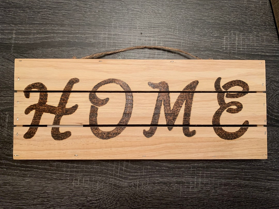 Woodburned Home Sign - Etsy