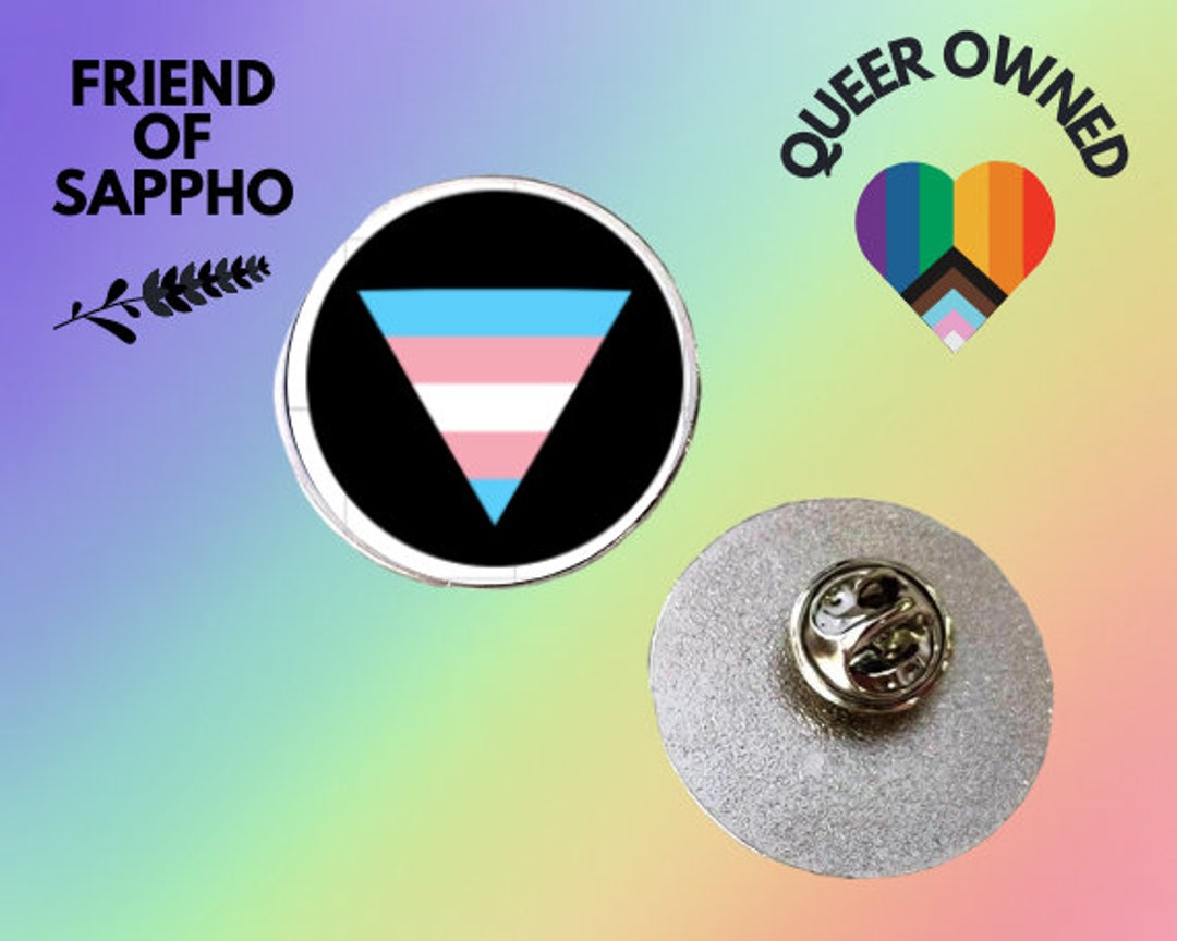 Trans Triangle Pin Badge LGBT Button Badges Trans History - Etsy
