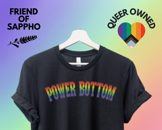 Rainbow Power Bottom Gay Pride Butch Daddy LGBT T-shirt - Etsy
