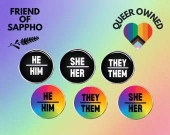 She/her Pronoun Hard Enamel Pin Badge - Etsy UK