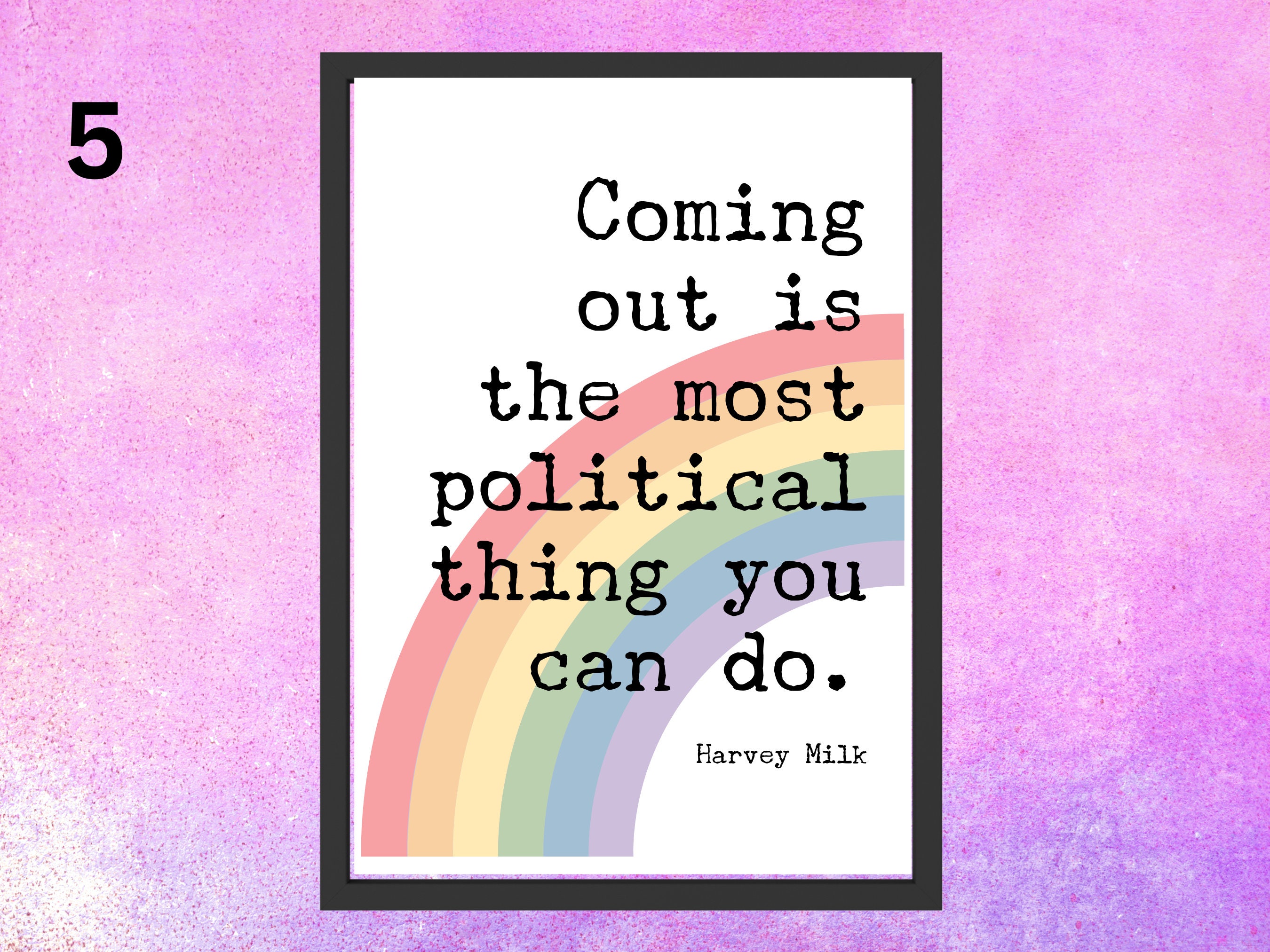 Pride Print Lgbt Print Gay Pride Print Lgbtq Wanddeko Harvey Milk Zitat Gay Politk