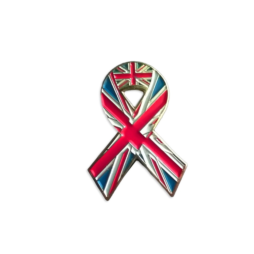 UK Flag Enamel Pin - Great Britain Ribbon - Hard Enamel Pin ...