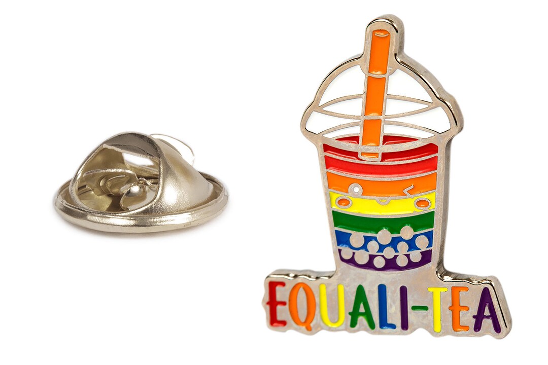 LGBT Pride Flag Pin 30x24mm- Gender Equality or Equalitea - Snap Pin ...