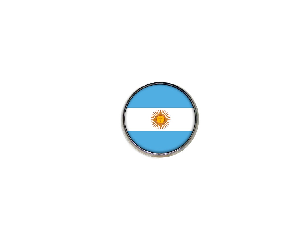 Argentina Flag Pin - Minimalist Flag - Snap Pin - 16mm Magnifying Glass ...