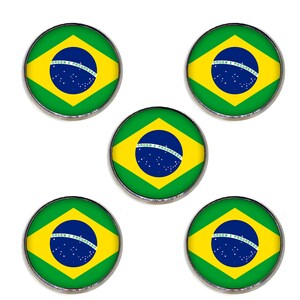 Brazil Flag Pin - Minimalist Flag - Snap Pin - 16mm Magnifying Glass ...