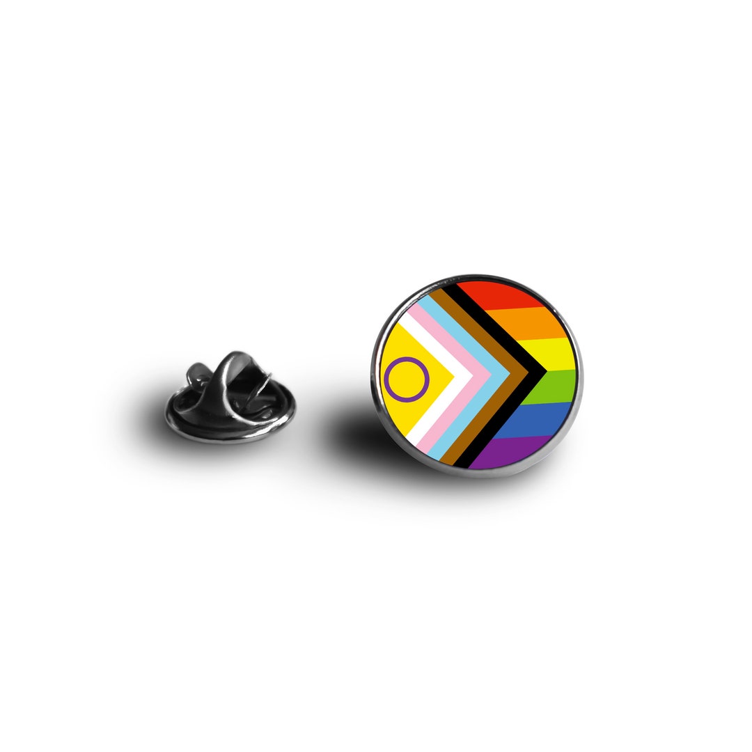 Intersex Pride Flag Pin Lgbti Pride Flag Minimalist Flag Snap Pin 16mm Magnifying Glass
