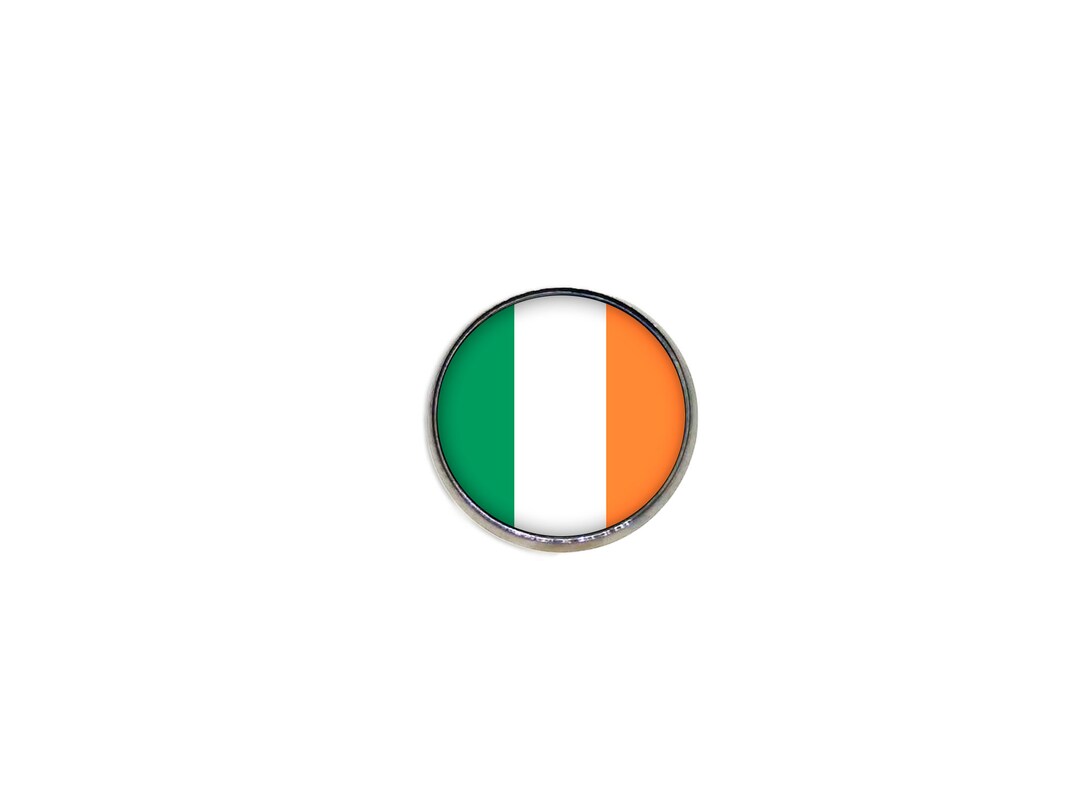 Ireland Flag Pin - Minimalist Flag - Snap Pin - 16mm Magnifying Glass ...