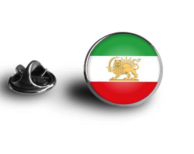 Iran Flag Pin - Minimalist Flag - Snap Pin - 16mm Magnifying Glass Pin ...