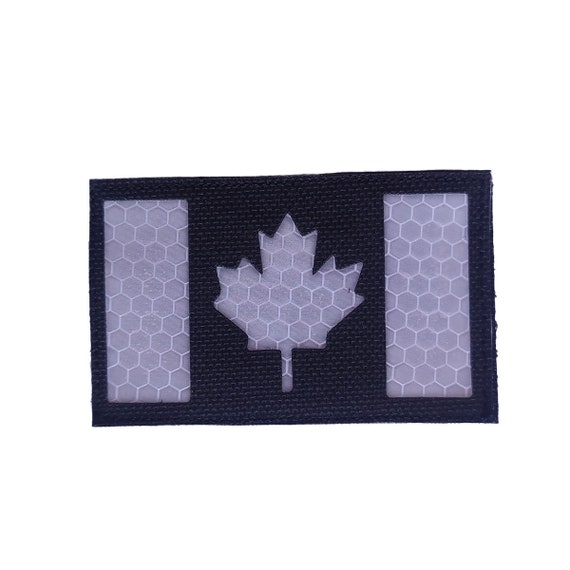 Canada Flag Reflective Patch 8x5cm Hook and Loop Black - Etsy