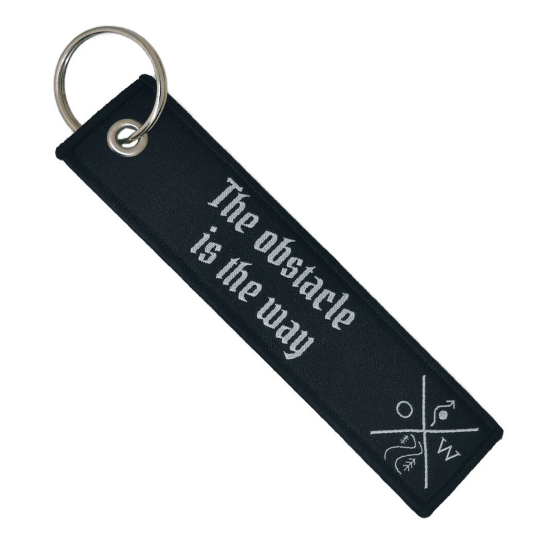 The Obstacle is the Way Embroidered Fabric Keychain With a Stoic Phrase ...