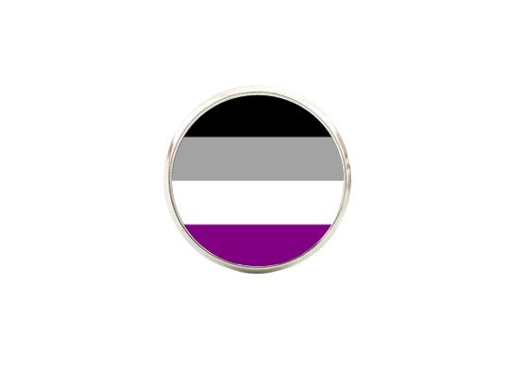 Asexual Flag Pin - Minimalist Flag - Snap Pin - 16mm Magnifying Glass ...