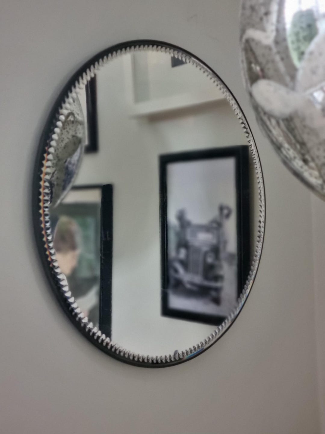Vintage Circular Wall Mirror/display Stand - Etsy