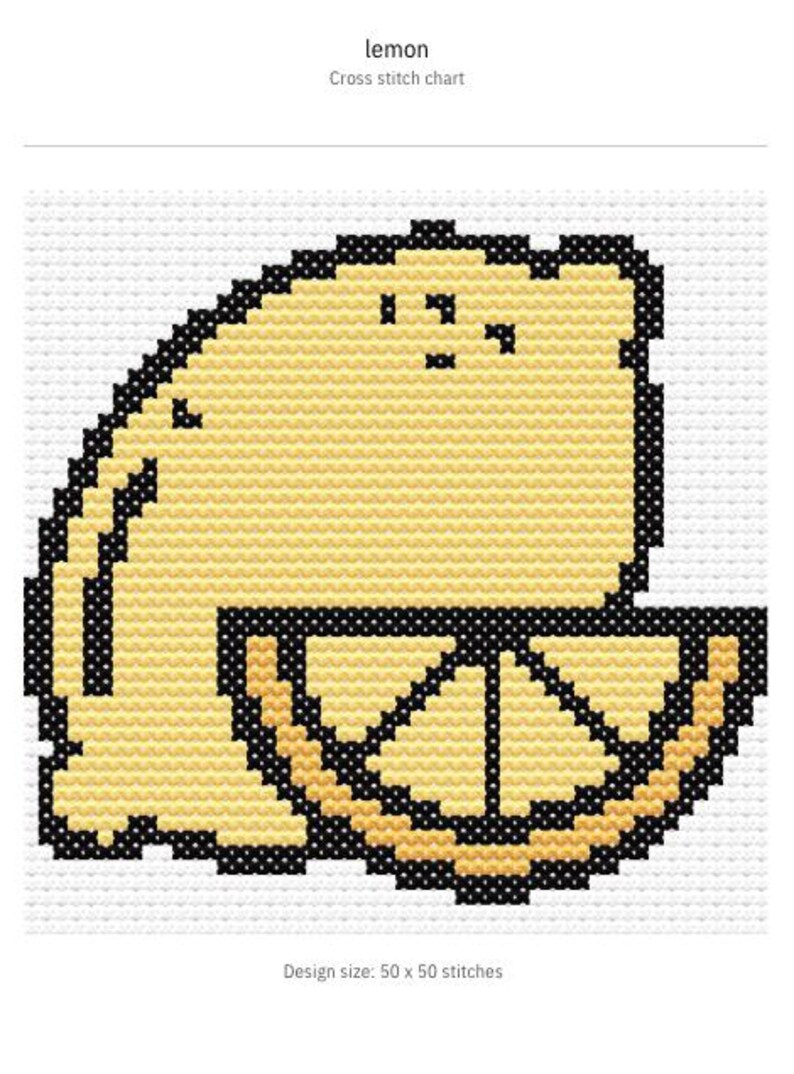 Lemon Cross Stitch - Etsy