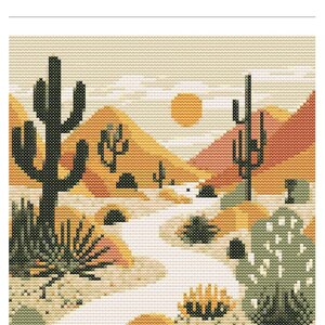 Boho Desert Cross Stitch Pattern - Etsy