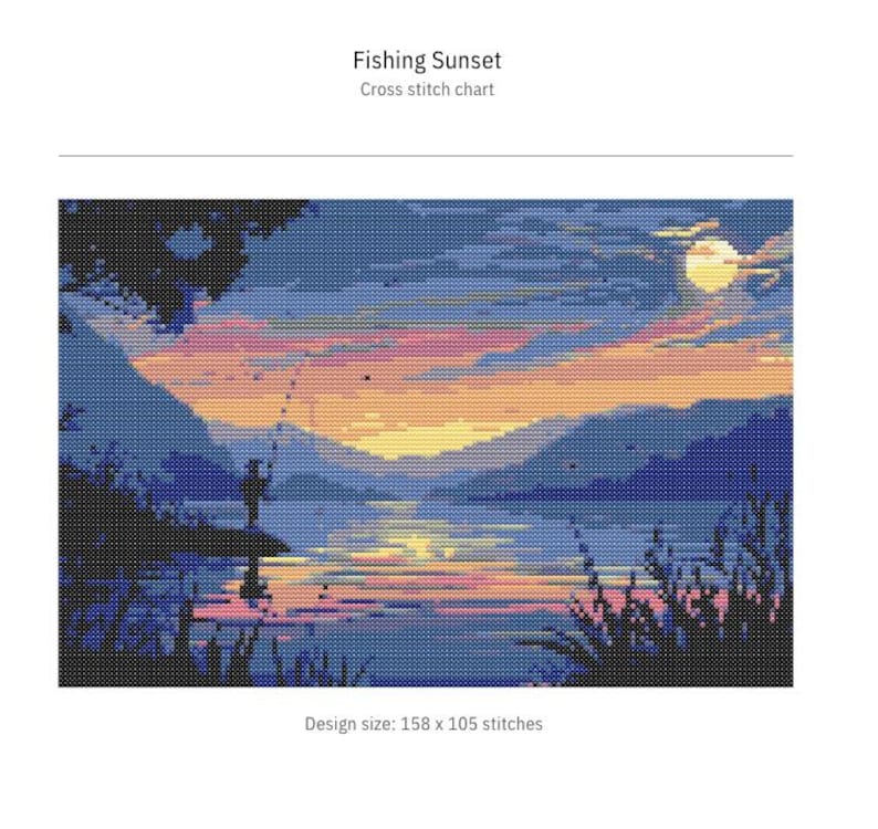 Fishing Cross Stitch Pattern - Etsy