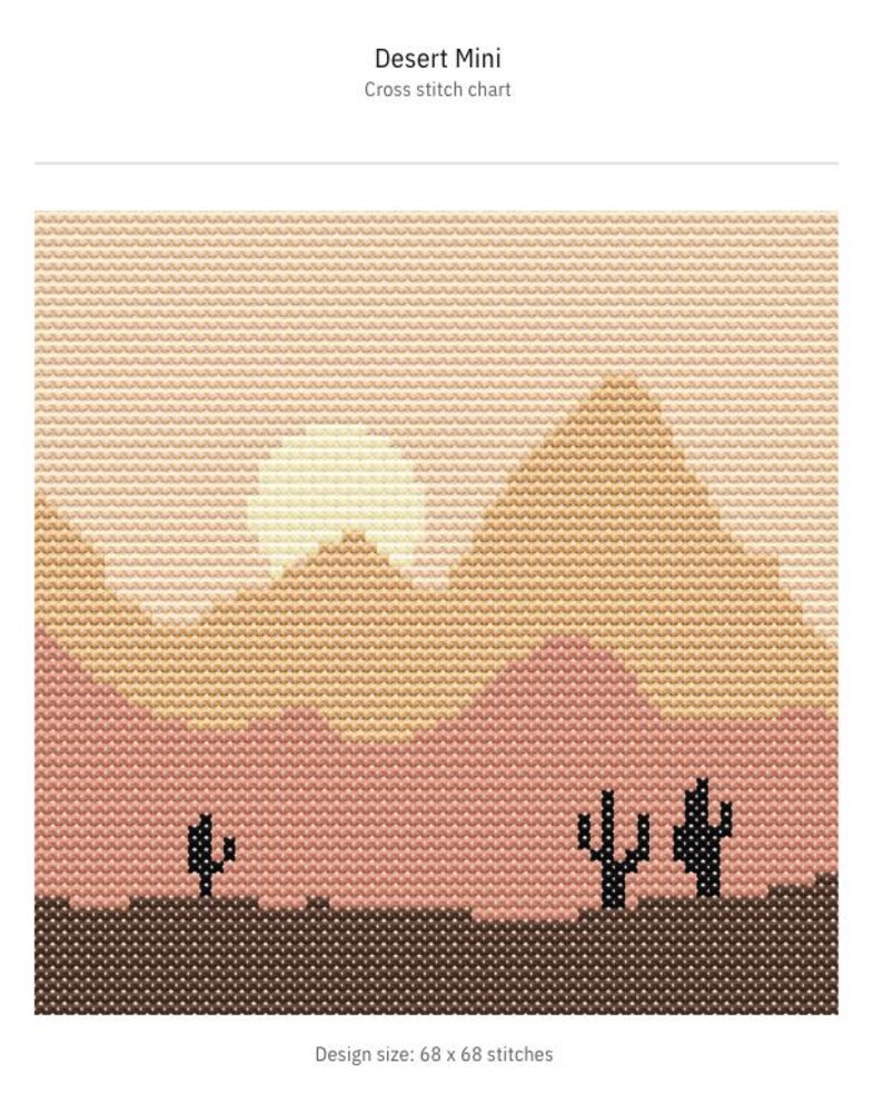 Desert Mini Cross Stitch - Etsy