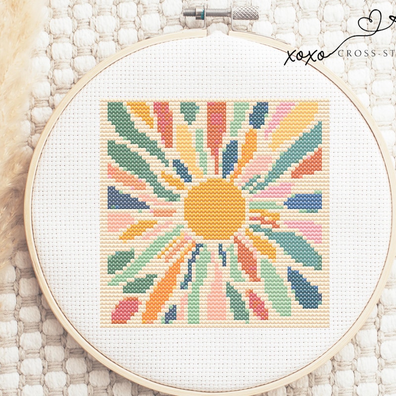 Sun Cross Stitch - Etsy