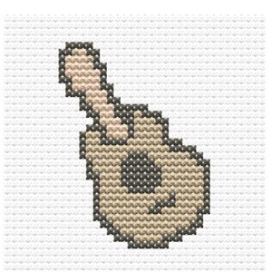 Mini Guitar Cross Stitch Pattern - Etsy