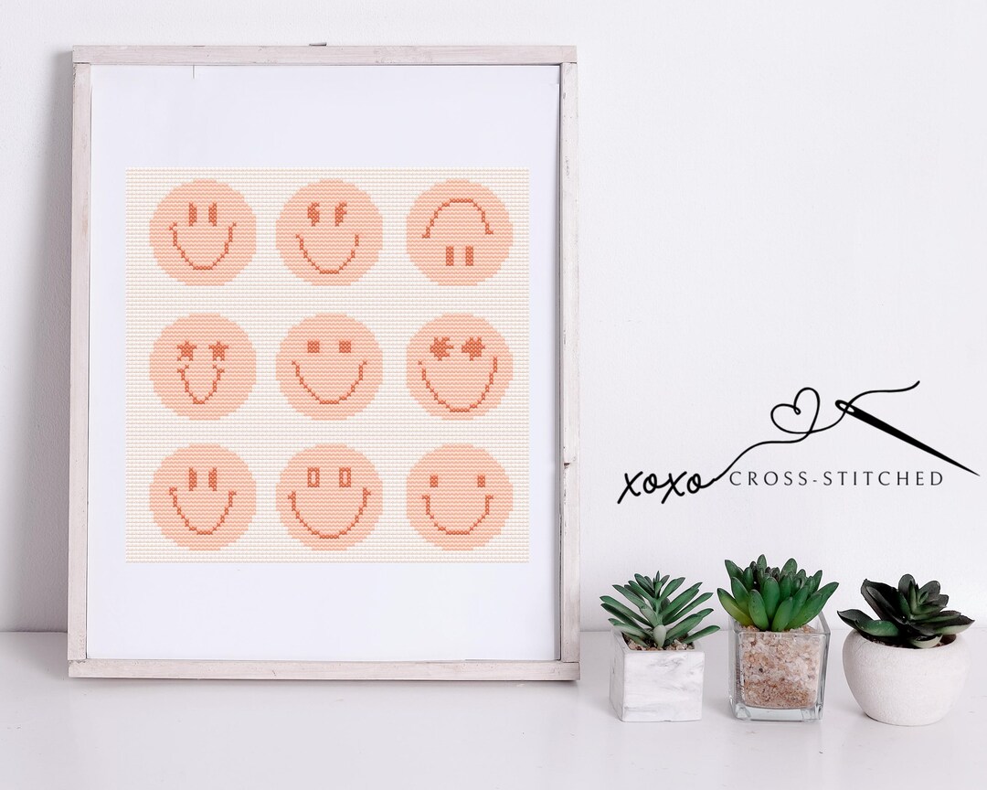 Smiley Face Cross Stitch Pattern - Etsy