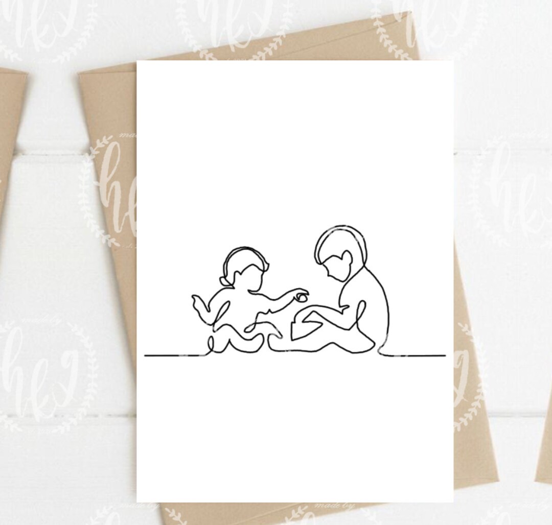 Brother Sister | Line Art Cards | 4 Styles - Etsy