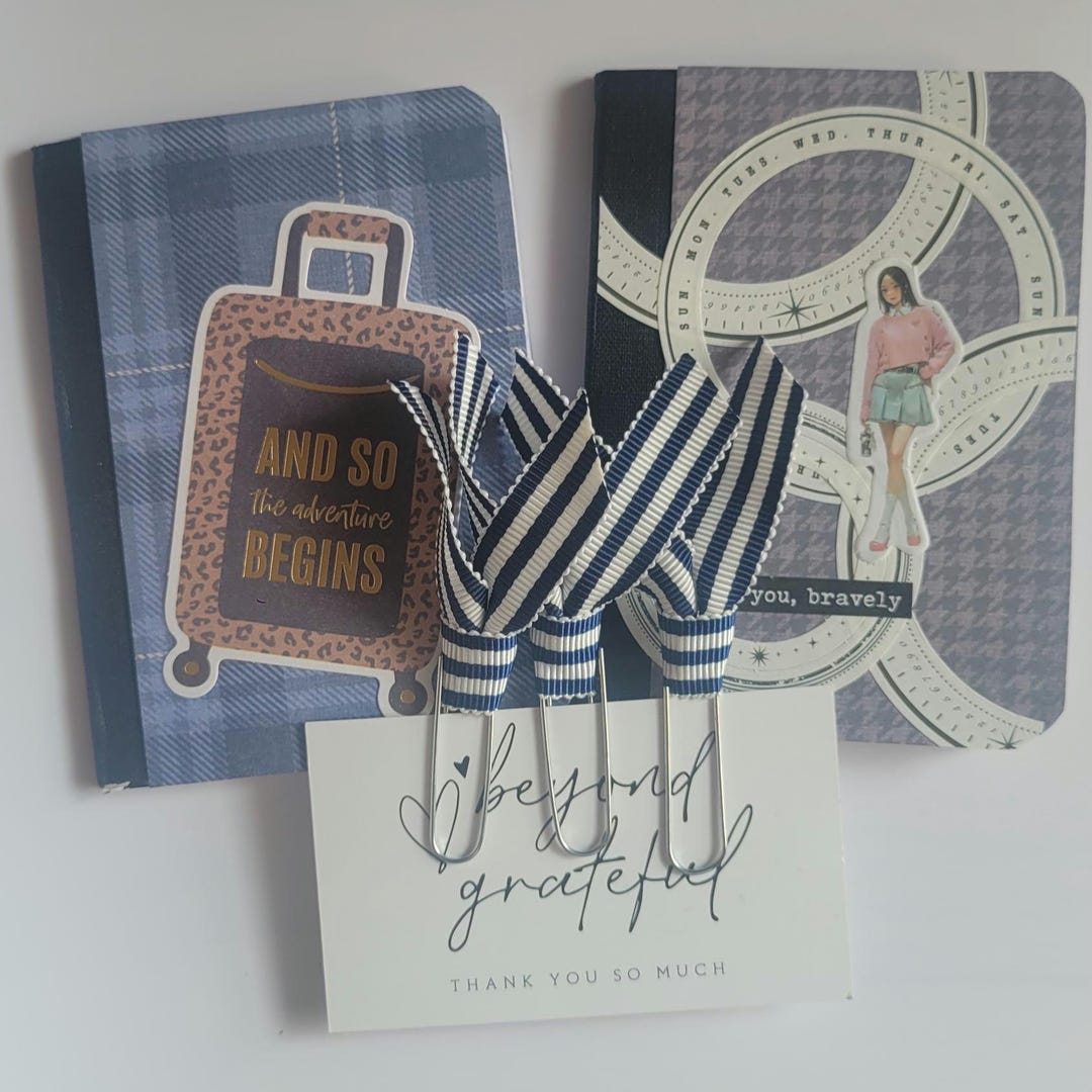 Mini Journal Set With Paperclip Bookmarks, Pocket Notebook, - Etsy