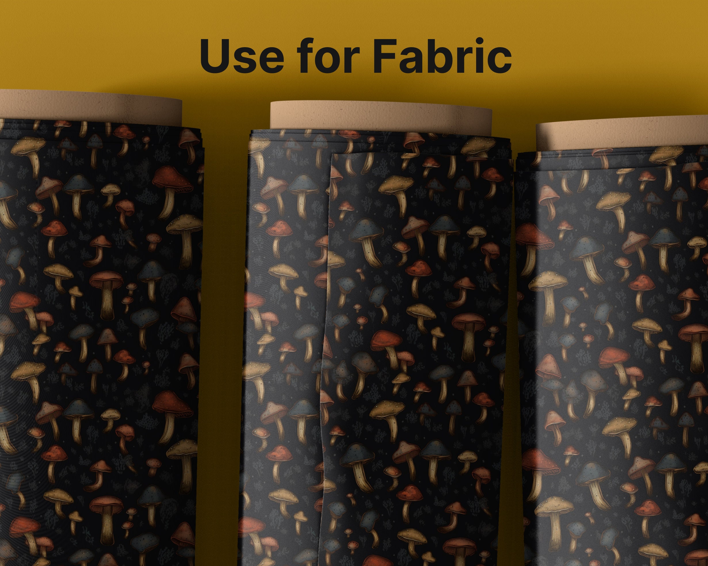 Cottagecore Mushroom Dark and Moody Patterns, Seamless Designs ...