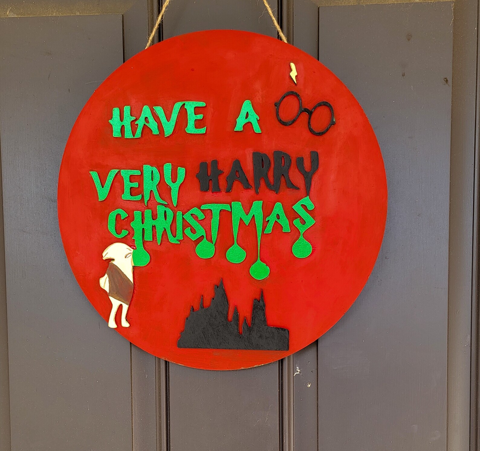 Harry Potter Inspired Door Sign Hogwarts Inspired Christmas Wizard Christmas Etsy