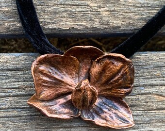 Silver Orchid Necklace_real Orchid_natural Flower_electroformed_silver ...