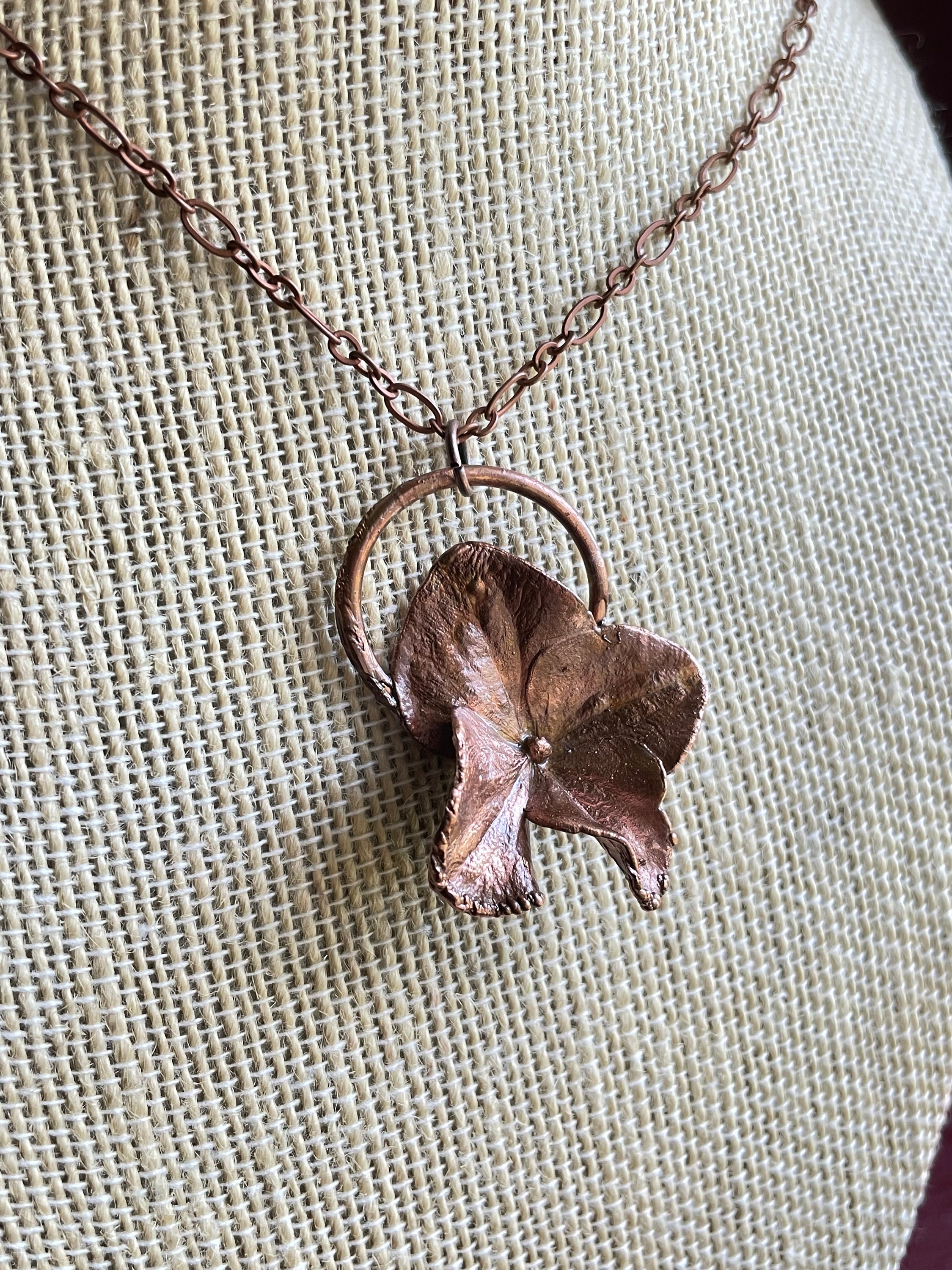 Copper Electroformed Hydrangea Flower Necklace - Etsy