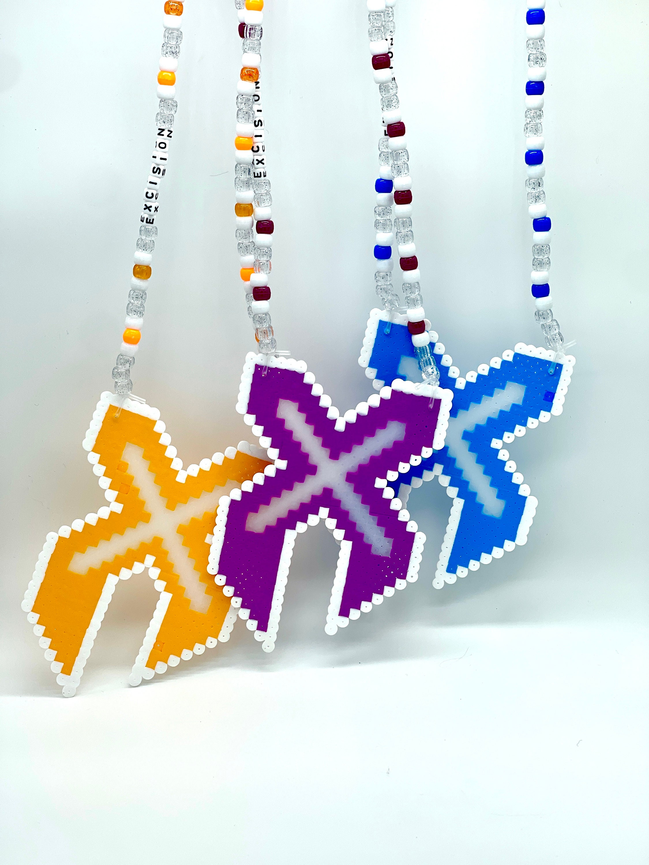 Excision Logo Colorful Perler Necklace Pack of 3 - Etsy