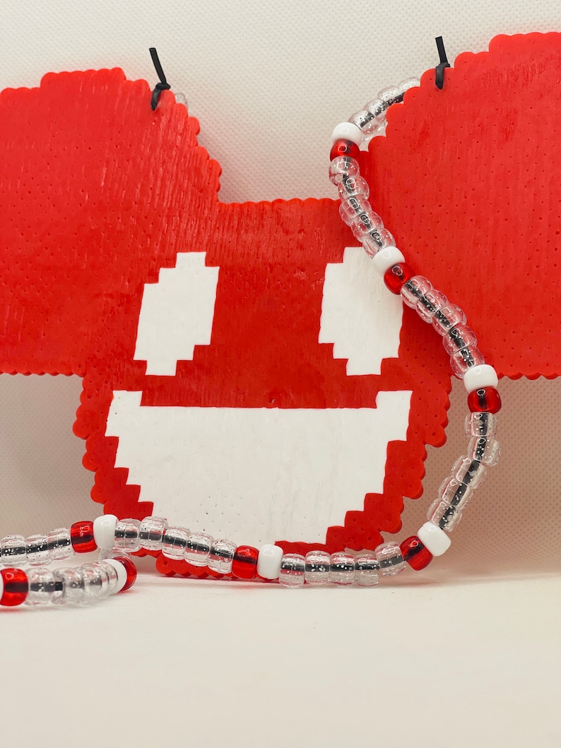 Red Deadmau5 Perler Necklace | Etsy