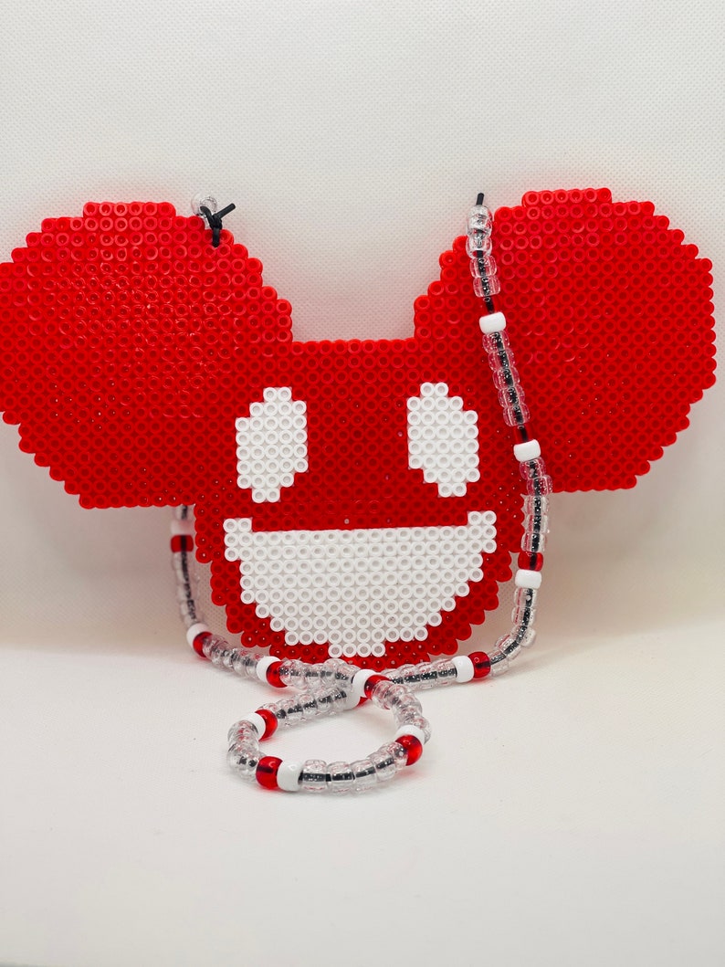 Red Deadmau5 Perler Necklace | Etsy