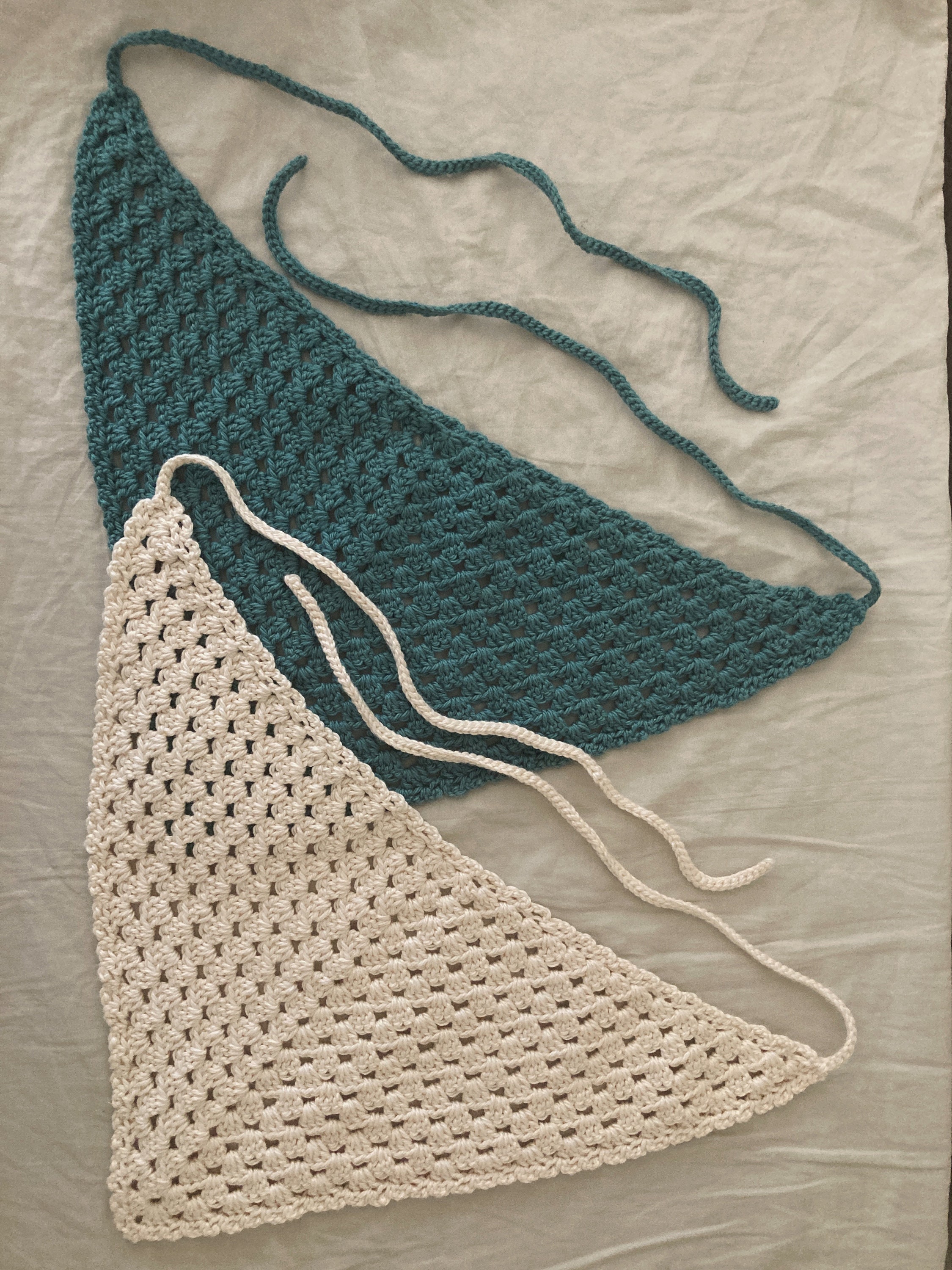 Crocheted Hair Kerchief Kerchief Hair Bandana Cottagecore - Etsy